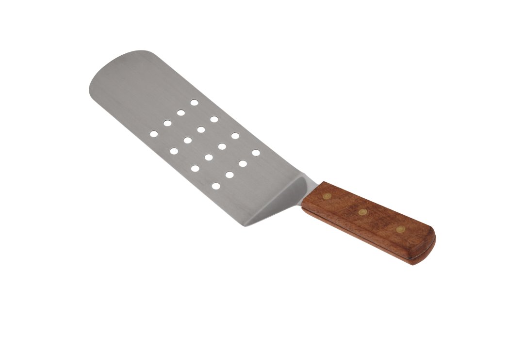 14-inch stainless steel perforated hamburger turner with flexible blade
