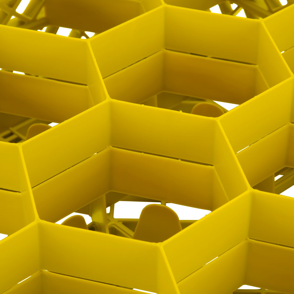 Traex® Full-Size Rack Max® Compartment Racks with two extenders in Yellow