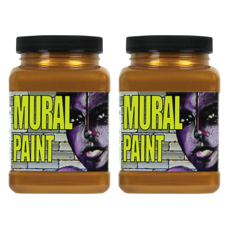 Chroma Mural Paint, Pint, Glam Rock (Gold Metallic), Pack of 2 - Zuma