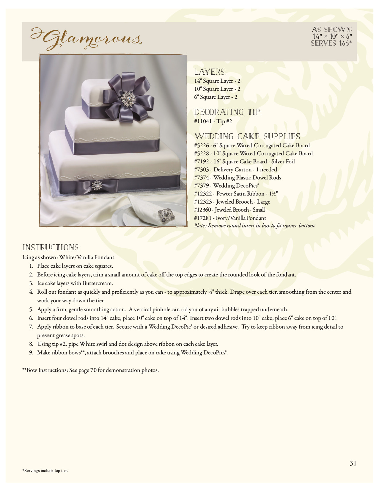 Glamorous Stacked Fondant Wedding Cake Decorating Instructions | DecoPac