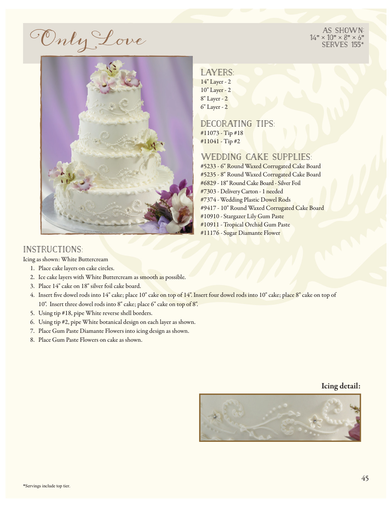 Only Love Stacked Wedding Cake Decorating Instructions 738c5a85 55a7 ...