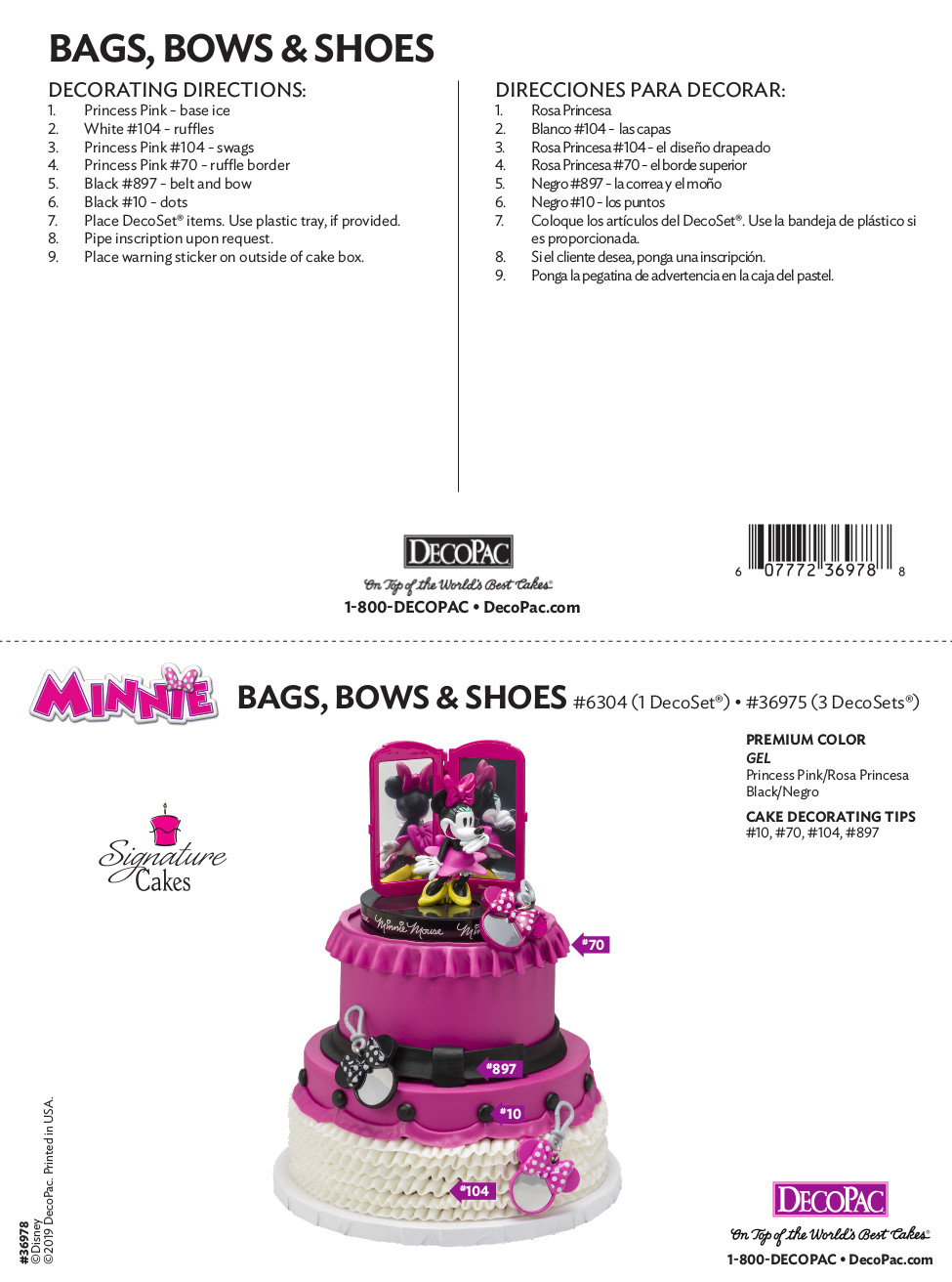 Minnie Mouse Bags Bows Round Stacked Cake Decorating Instructions | DecoPac
