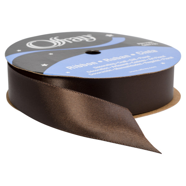 Brown Satin Double Faced Ribbon 7 8 W X 20 Yards | DecoPac