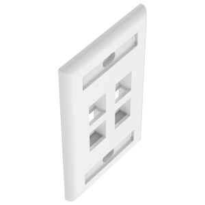 Panduit NK4FWHY NetKey® 1-Gang, Flush Mount Vertical Faceplate, 4-Port ...