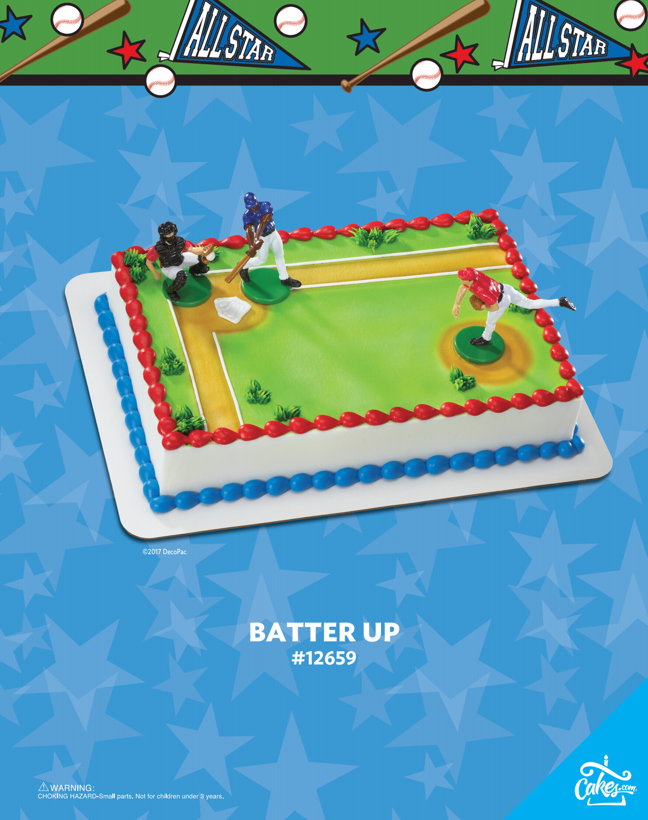 Batter Up Baseball Decoset 1 4 Sht Cake Tmoc Page | DecoPac