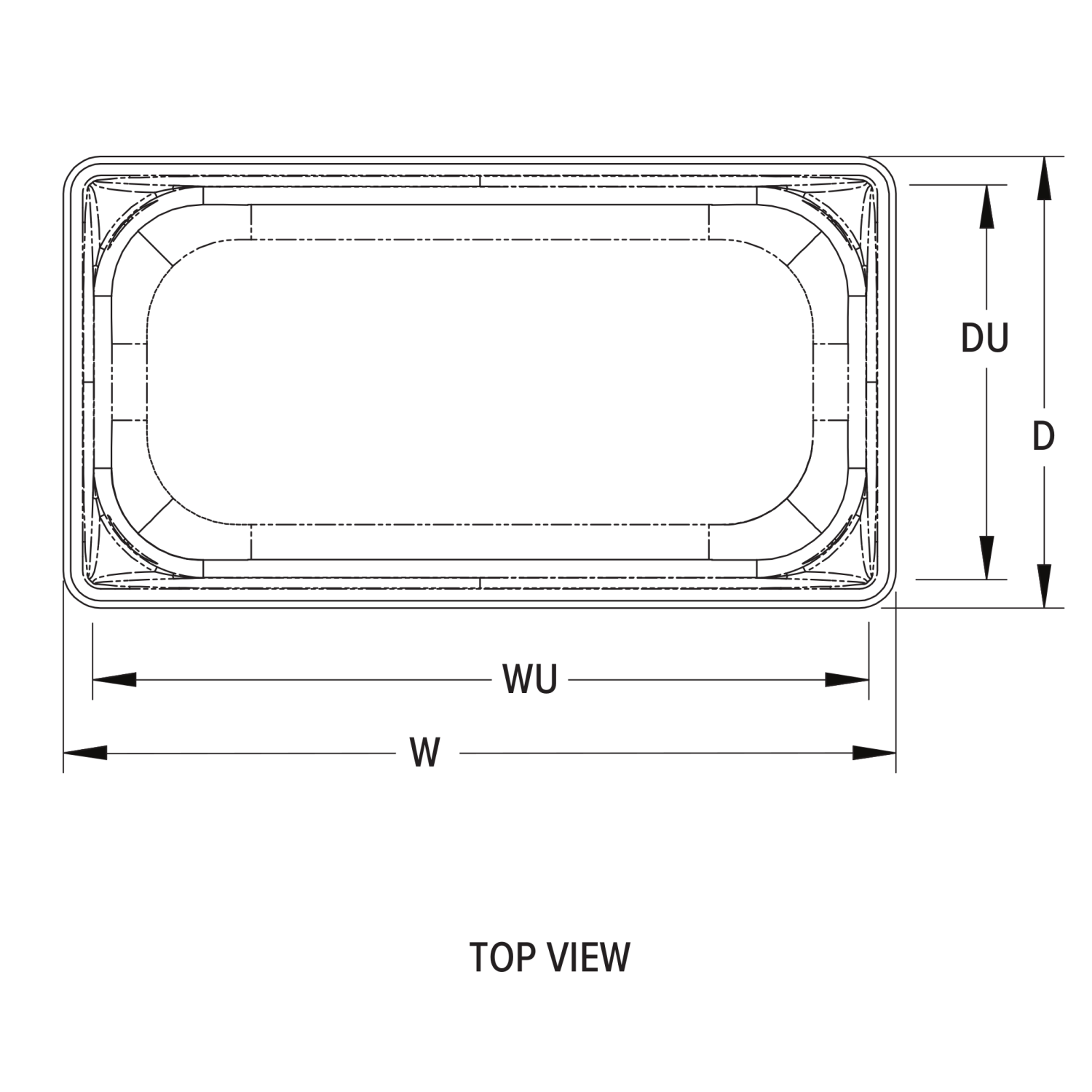 Third-size 6-inch-deep Super Pan V® stainless steel steam table pan ...