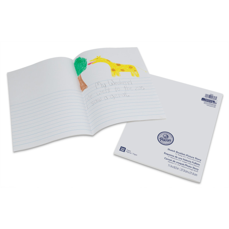 Prang® Beginner Sketch Booklet, Picture Story, 11" x 8-1/2", 16 Sheets ...