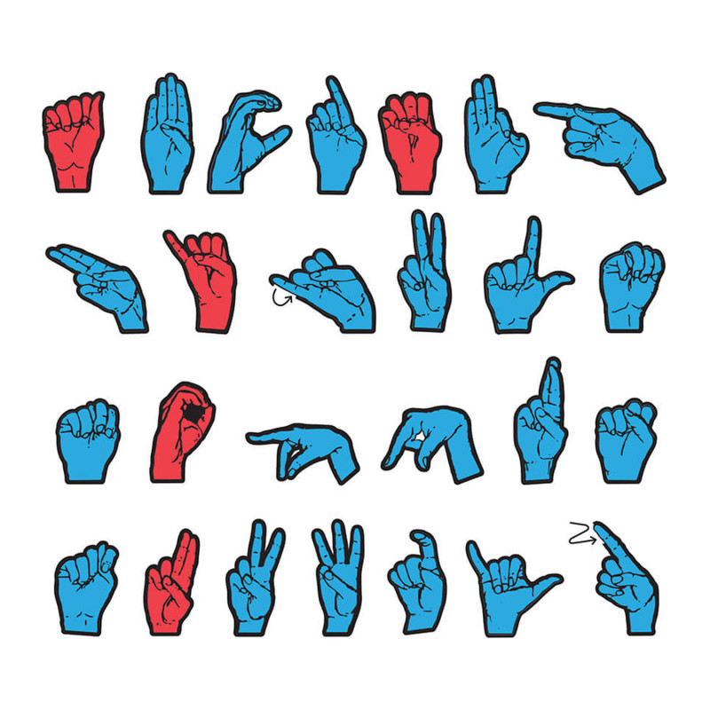WonderFoam® Magnetic Sign Language Letters, Red & Blue Colors, Assorted ...