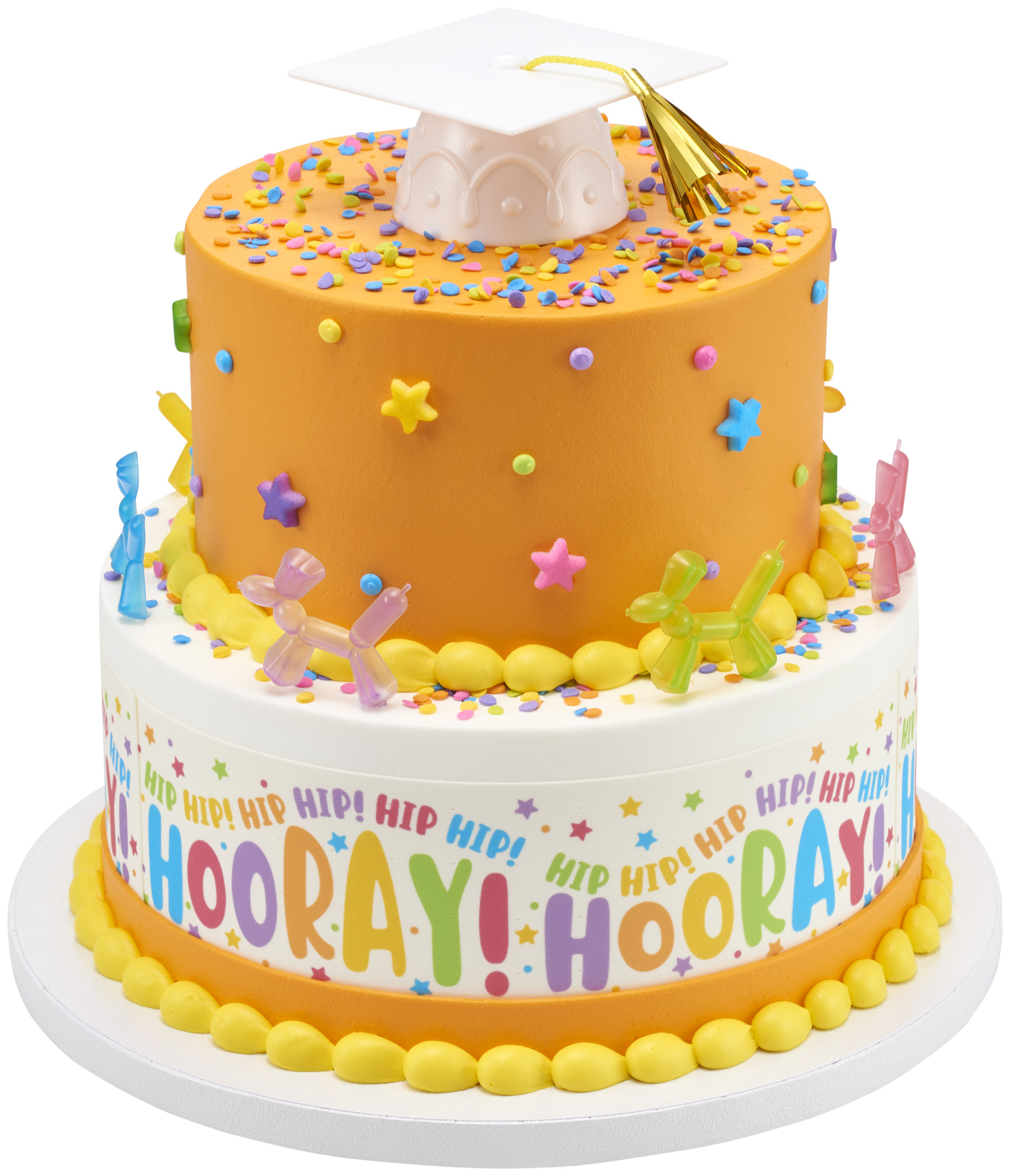 White Grad Cap With Tassels Layon | DecoPac