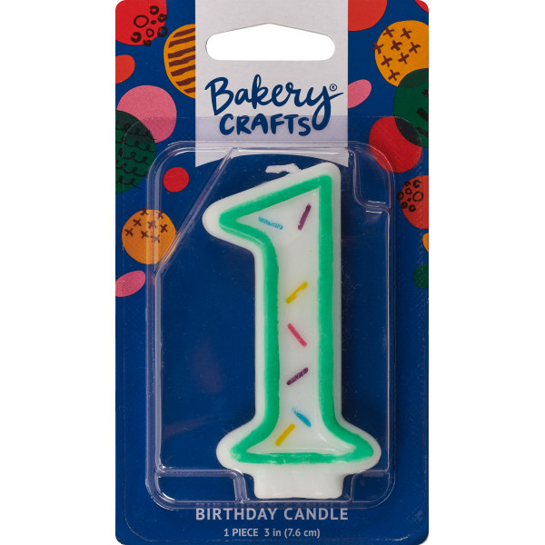 1 Green Sprinkle | Numeral Candles | DecoPac