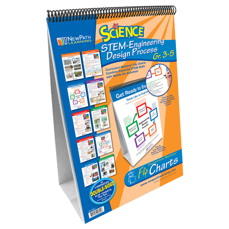 NewPath Learning STEM Engineering Design Process Flip Chart Set, Grades ...
