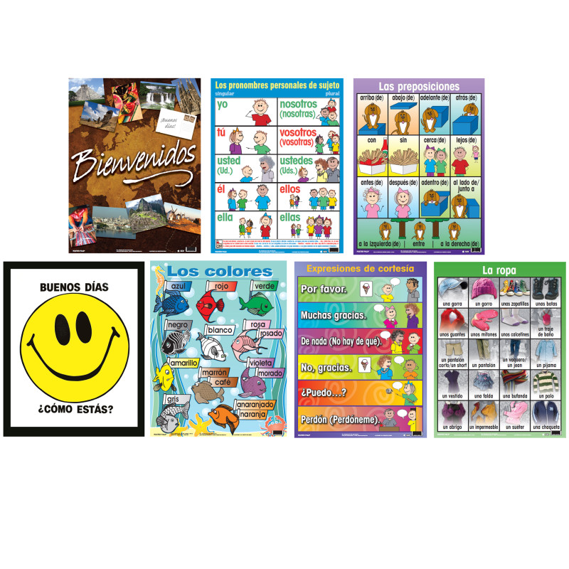 Poster Pals® Spanish Essential Classroom Posters Set II - Zuma