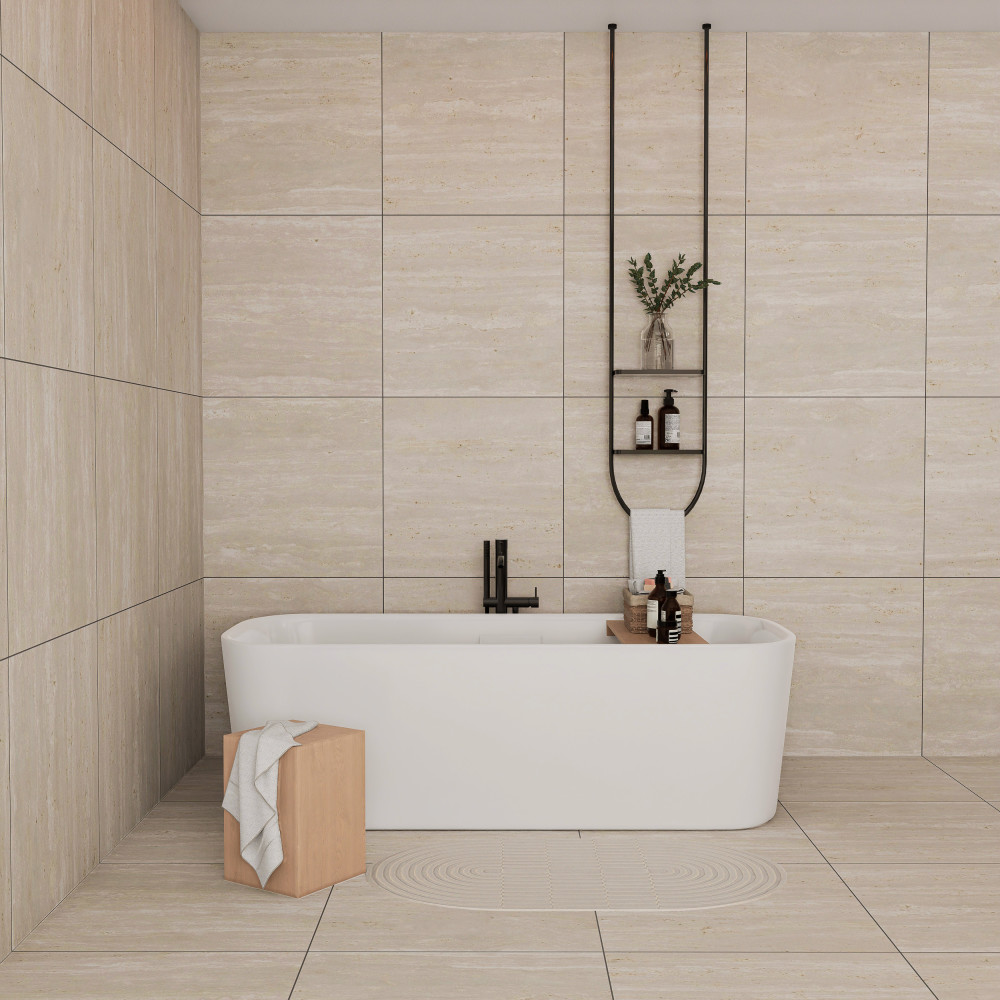 Sample – Fusione Travertino Navona Porcelain Floor and Wall Tile ...