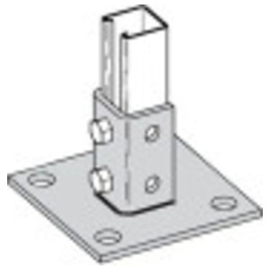 B-Line (Eaton) B280SQZN Square Post Base, Zinc Plated, 3-1/2 In. H ...