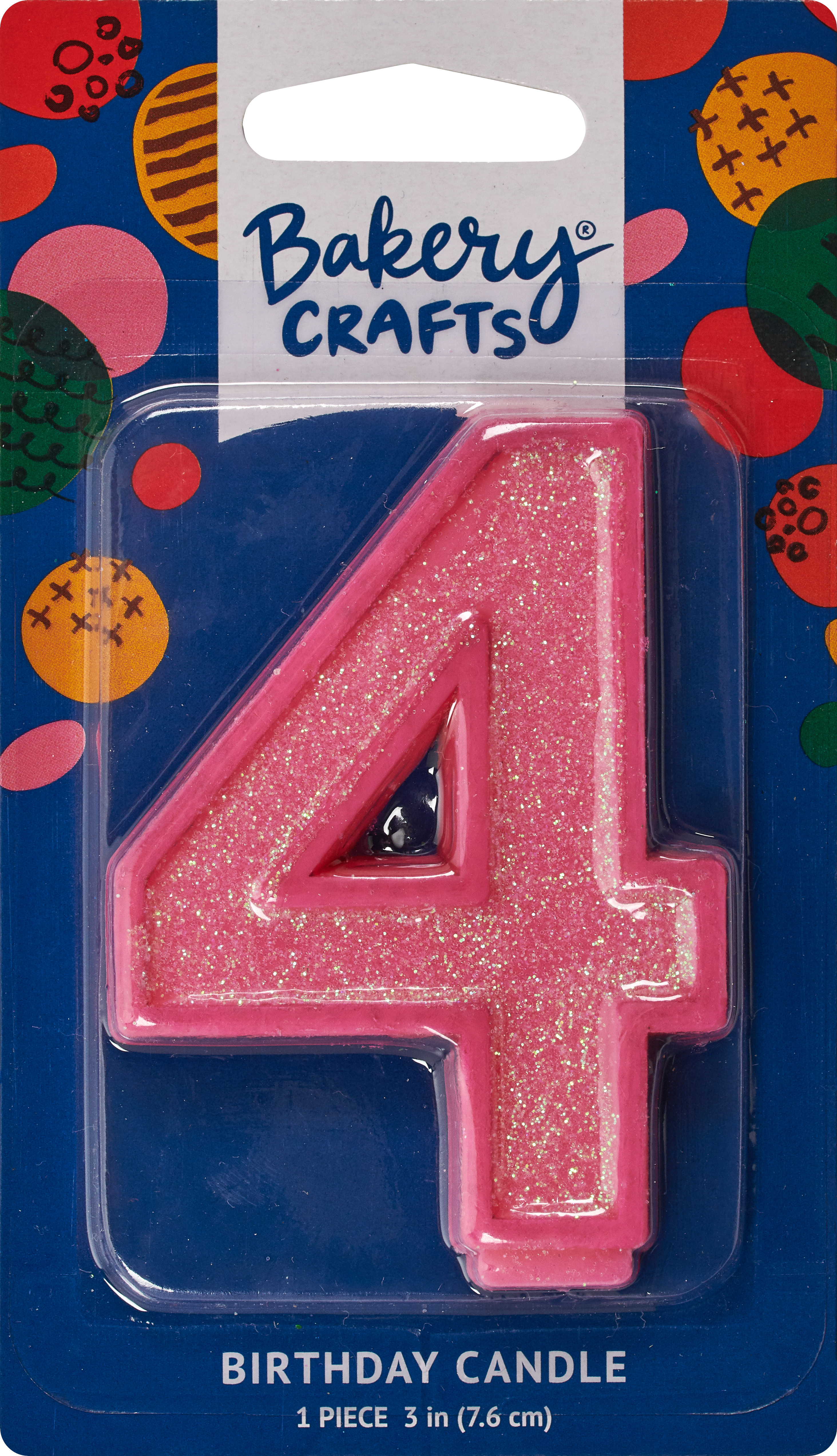 Bakery Crafts 4 Numeral Glitter Candle | DecoPac