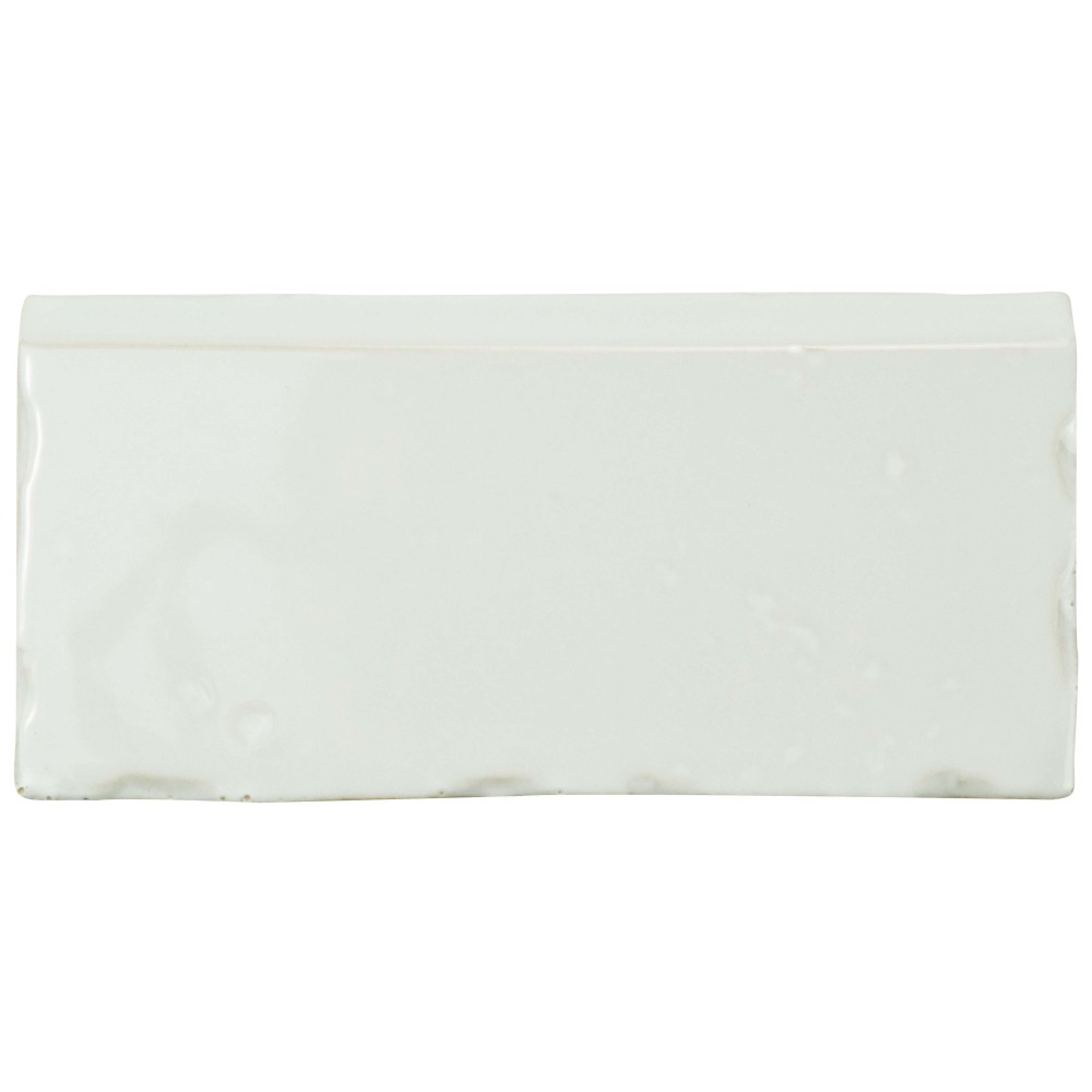 Novecento Zocalo Blanco Viejo 2-1/2 in. x 5-1/8 in. Ceramic Wall Trim ...