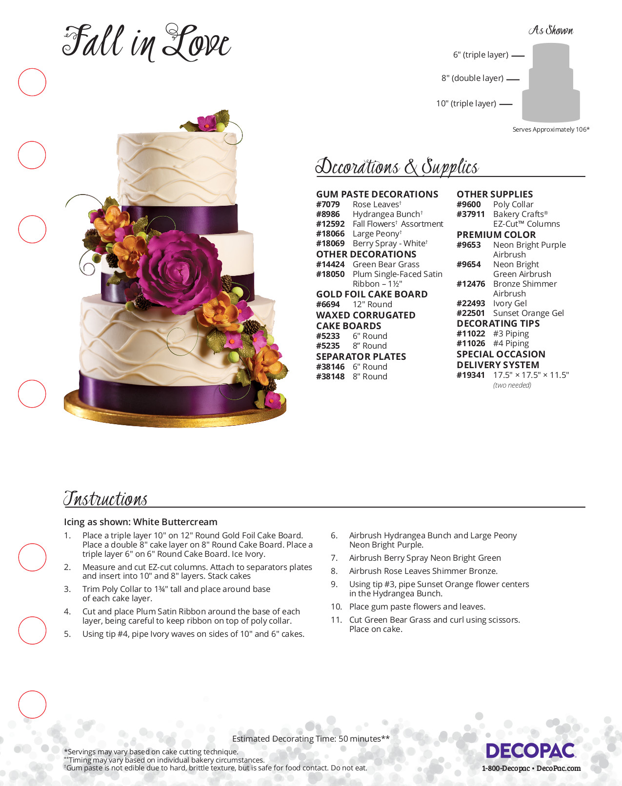 Fall In Love Stacked Wedding Cake Decorating Instructions E8c9ec3e E519 ...