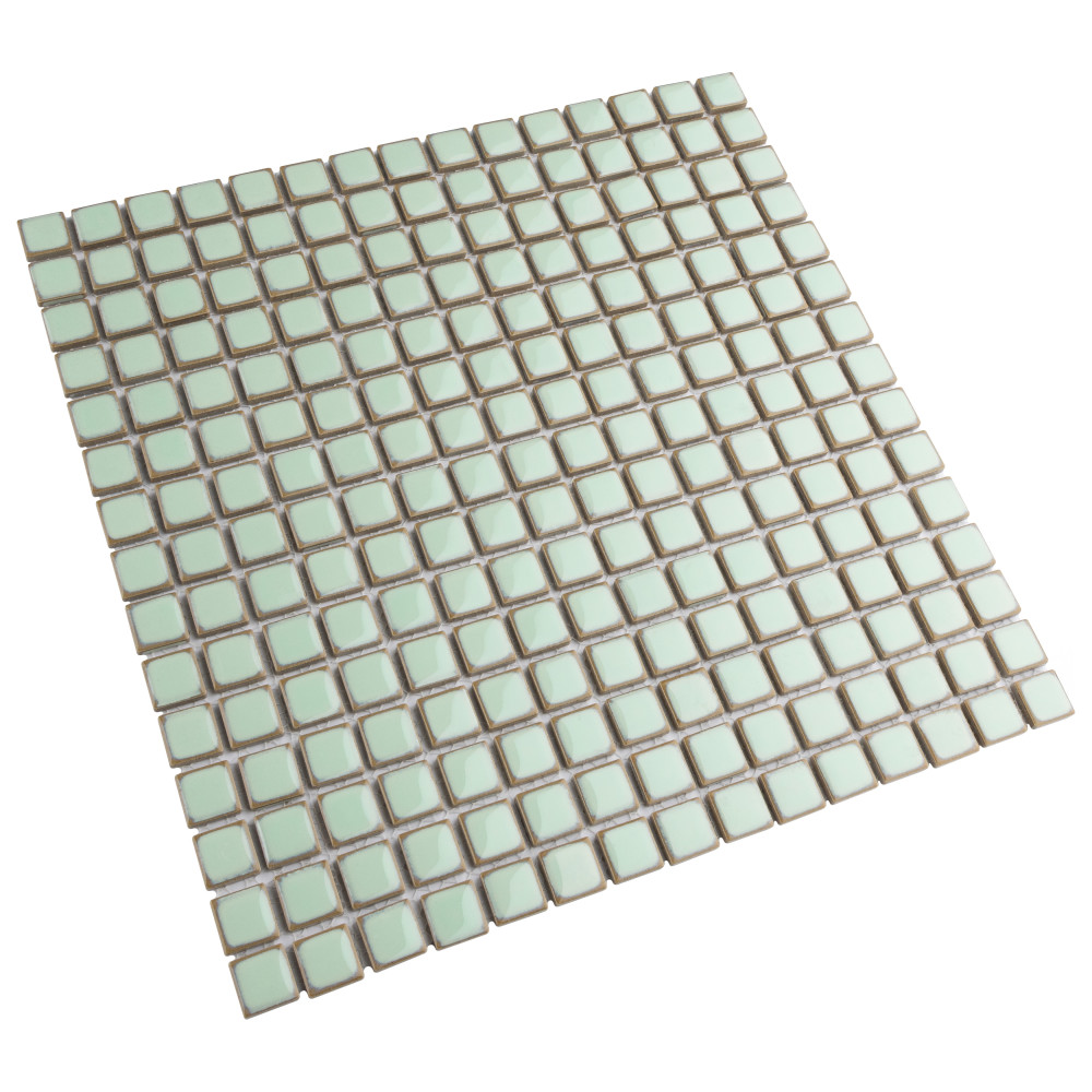 Hudson Edge Light Green 12-1/4 in. x 12-1/4 in. Porcelain Mosaic Tile ...