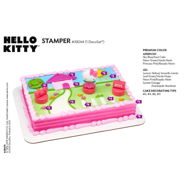 Hello Kitty Stamper Decoset 1 4 Sheet Cake Decorating Instructions ...