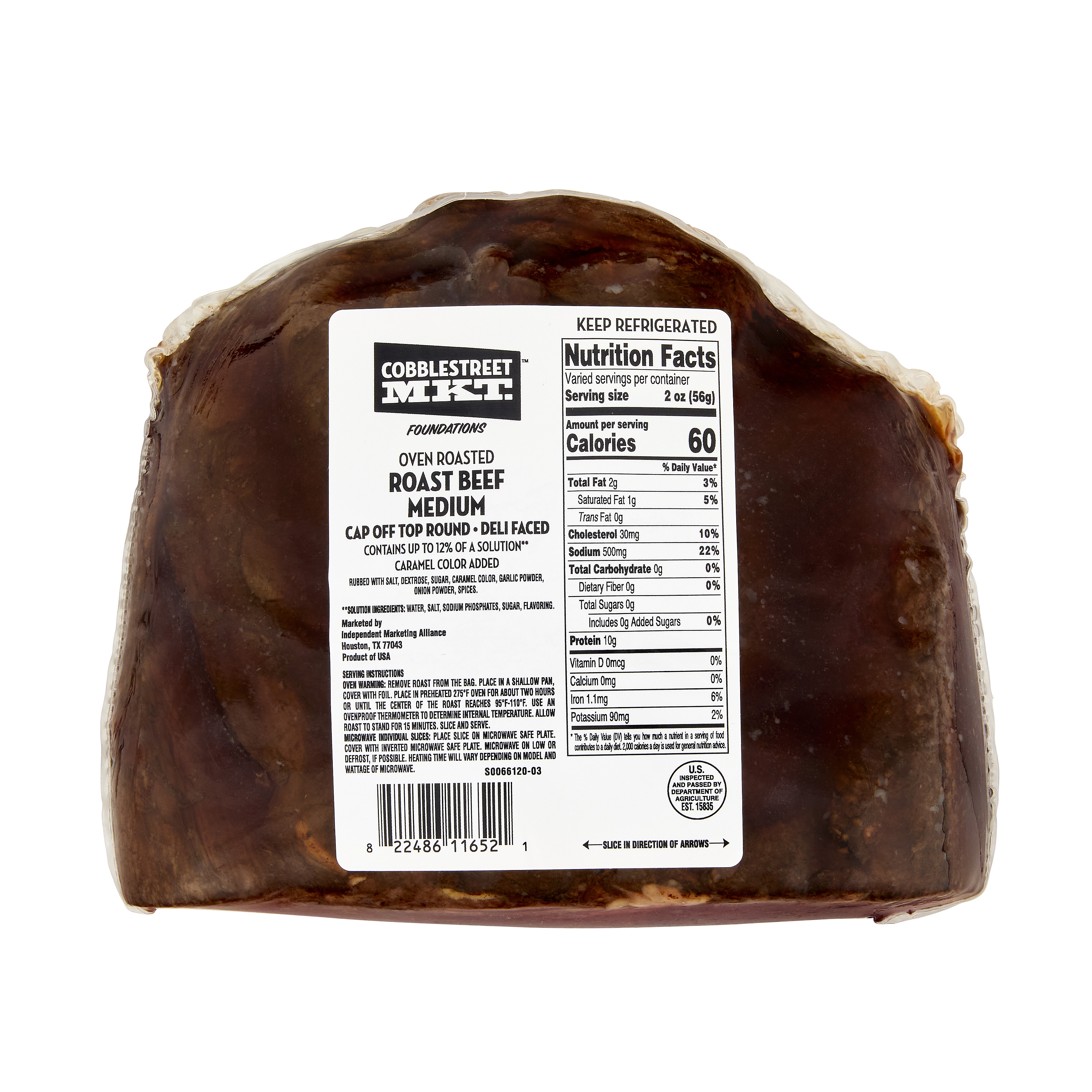 Hormel Smart Label - Roast Beef Cap Off Top Round, Deli Faced, Med
