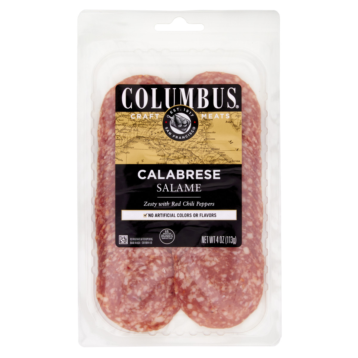 COLUMBUS® Sliced Calabrese Salame 12/4OZ • Hormel Product Code: #128941 ...