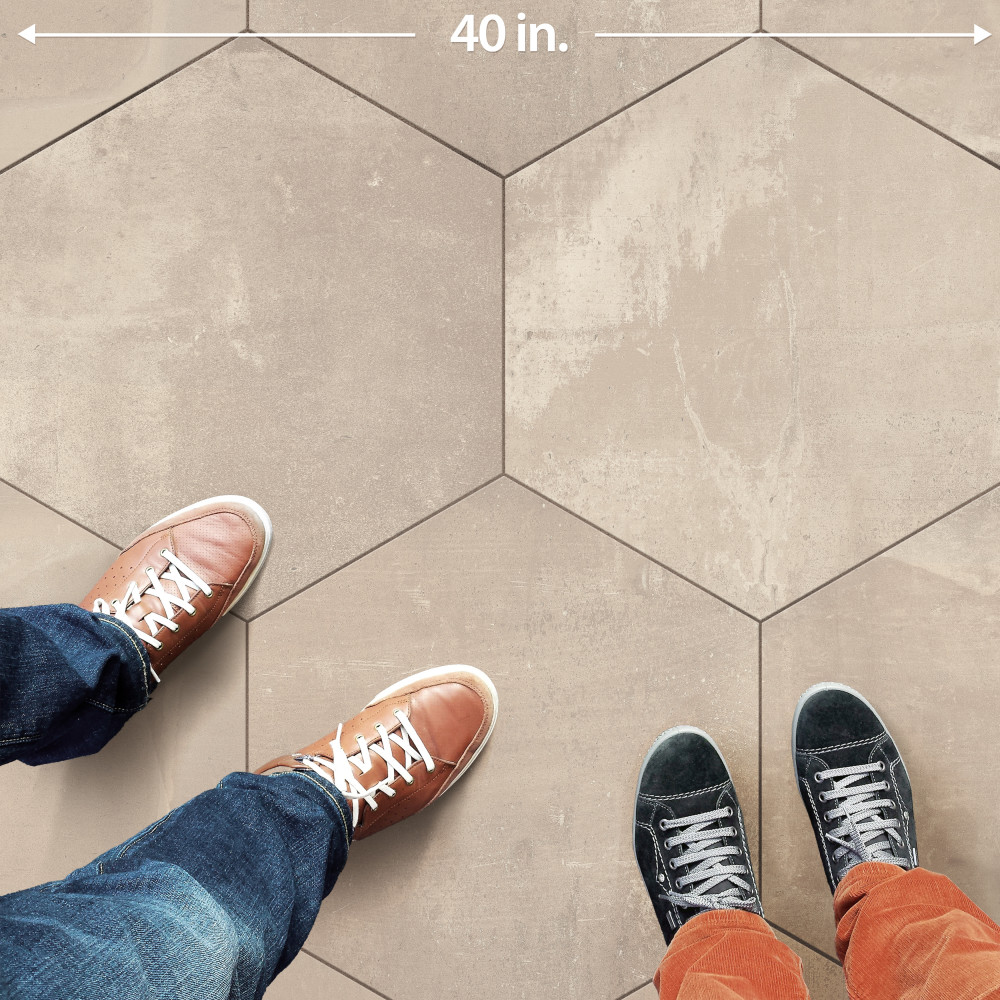 Argillos Hex Arena 20-1/2 in. x 23-5/8 in. Porcelain Floor and Wall ...