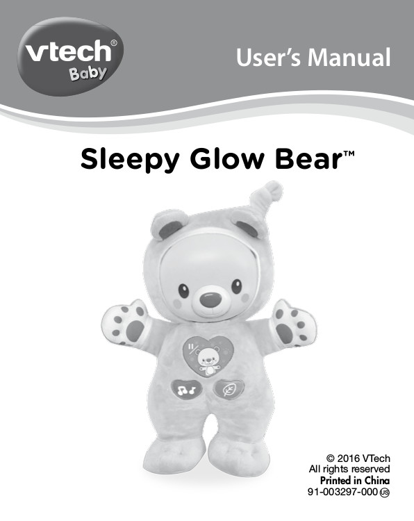VTech Sleepy Glow Bear, Soothing Cuddly Sleep Aid for Babies - Walmart ...