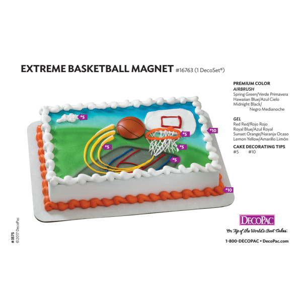 Extreme Basketball Magnet Decoset Decorating Card | DecoPac