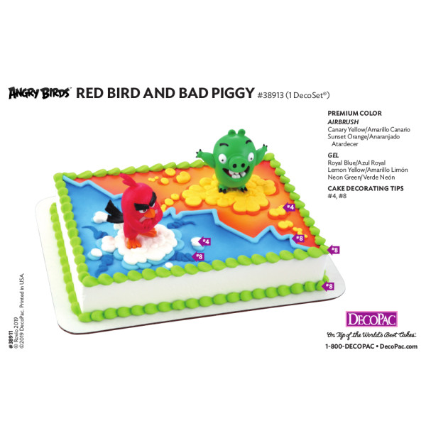 Angry Birds Red Bird Bad Piggy Decoset Cake Decorating Instructions ...