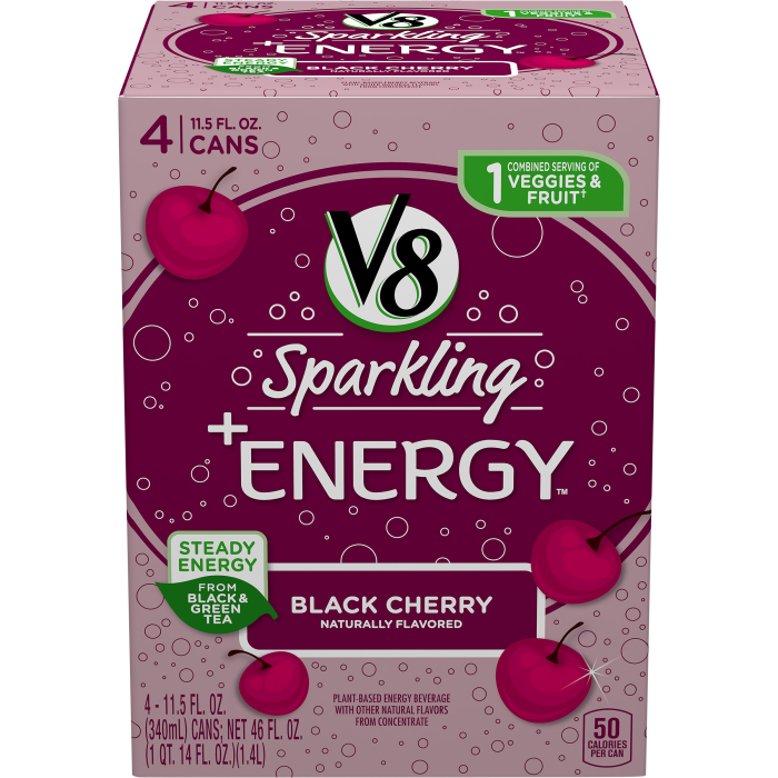 Sparkling +Energy Black Cherry - V8® Fruit and Vegetable Juices