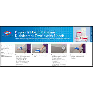 Clorox, Dispatch® Hospital Cleaner Disinfectant Towels with Bleach, 150 ...