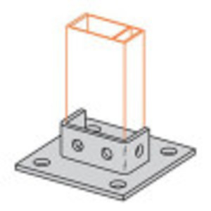 B-Line (Eaton) B281ASQGRN POST BASE 1 5/8" X 1 5/8" SIDE BY SIDE CHNL ...