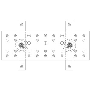 Chatsworth 40153-012 TMGB Pattern Busbar, 4 In.H (50 Mm) X 12 In.W (100 ...
