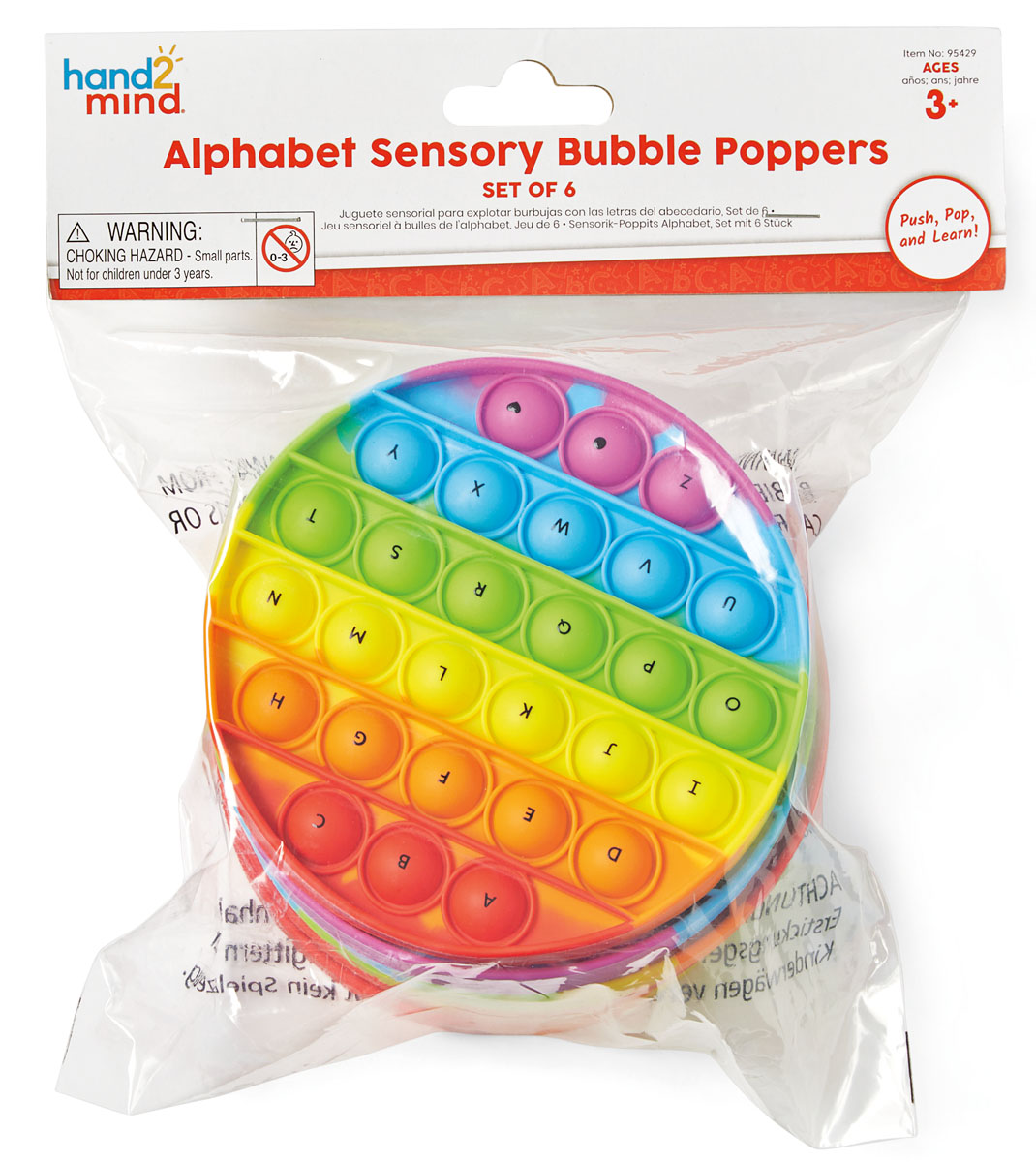 Alphabet Sensory Bubble Poppers (set of 6)