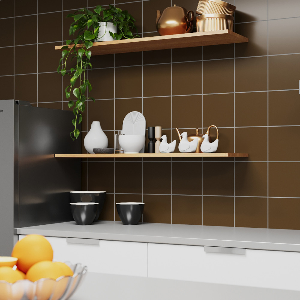 Monocolor Caoba 7-7/8 in. x 7-7/8 in. Ceramic Floor and Wall Tile ...