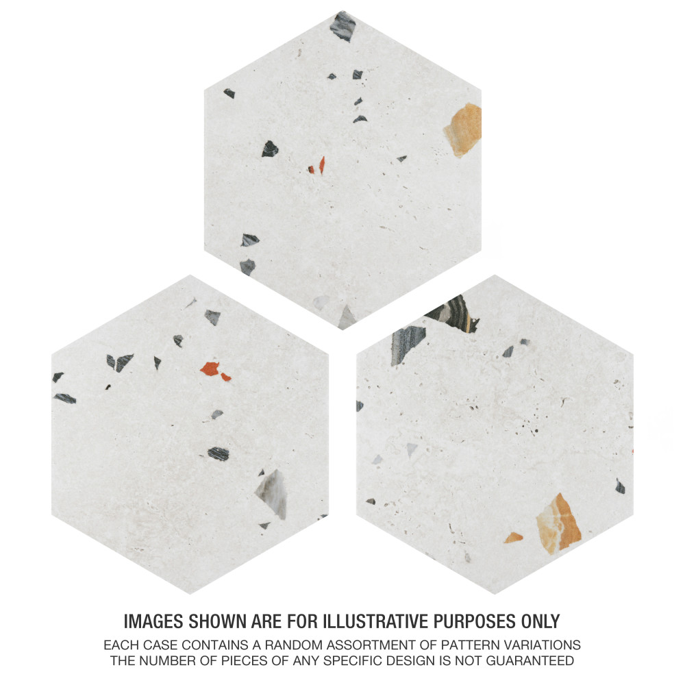 Sonar Hex White 8-5/8 in. x 9-7/8 in. Porcelain Floor and Wall Tile ...