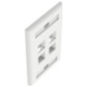 Panduit NK4FWHY NetKey® 1-Gang, Flush Mount Vertical Faceplate, 4-Port ...