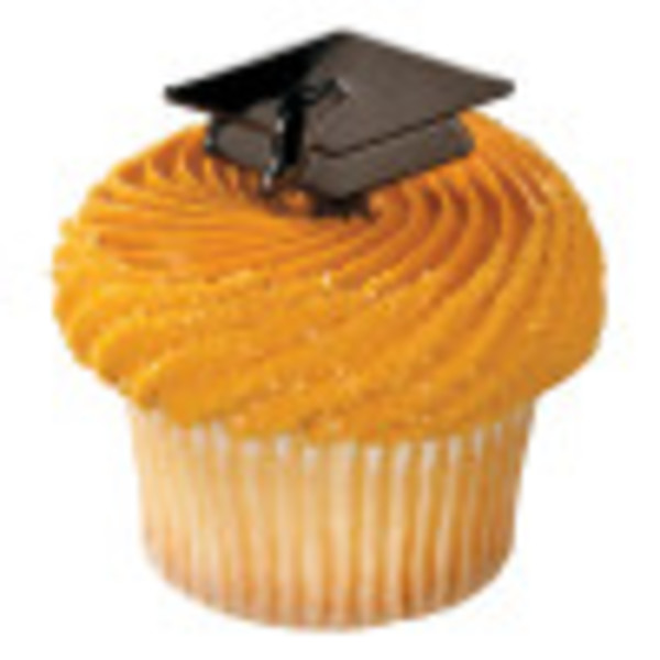 Black Metallic Grad Hats Decopics | DecoPac