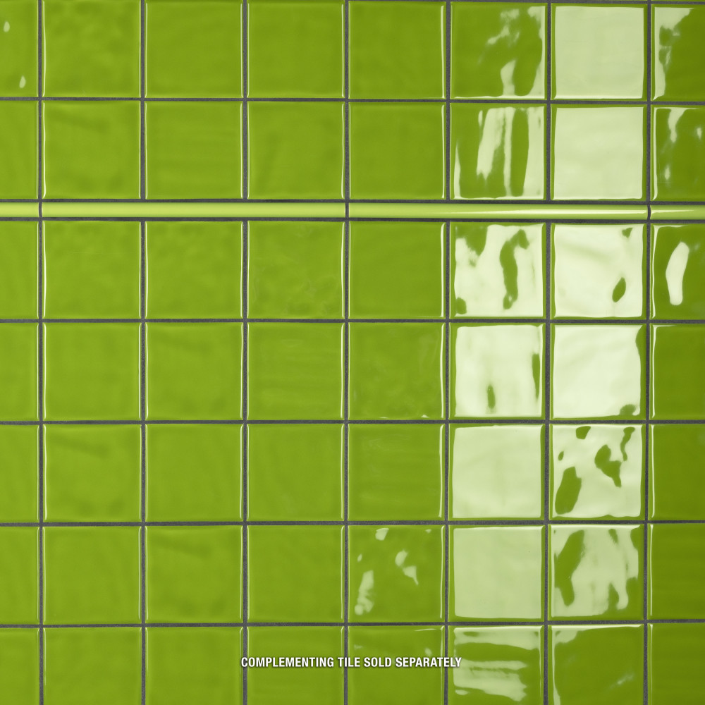 Twist Square Green Kiwi 11-3/4 in. x 11-3/4 in. Ceramic Mosaic Tile ...