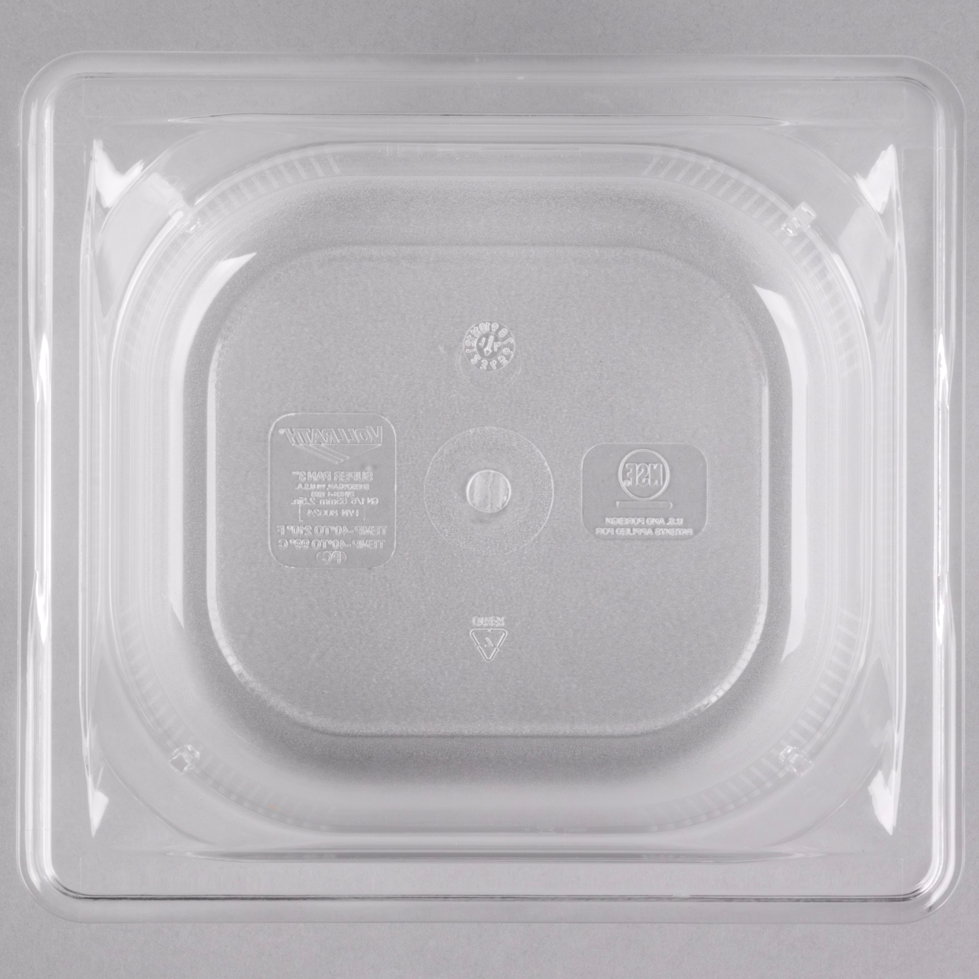 Sixth-size 2 ½-inch-deep Super Pan® clear low-temperature plastic pan