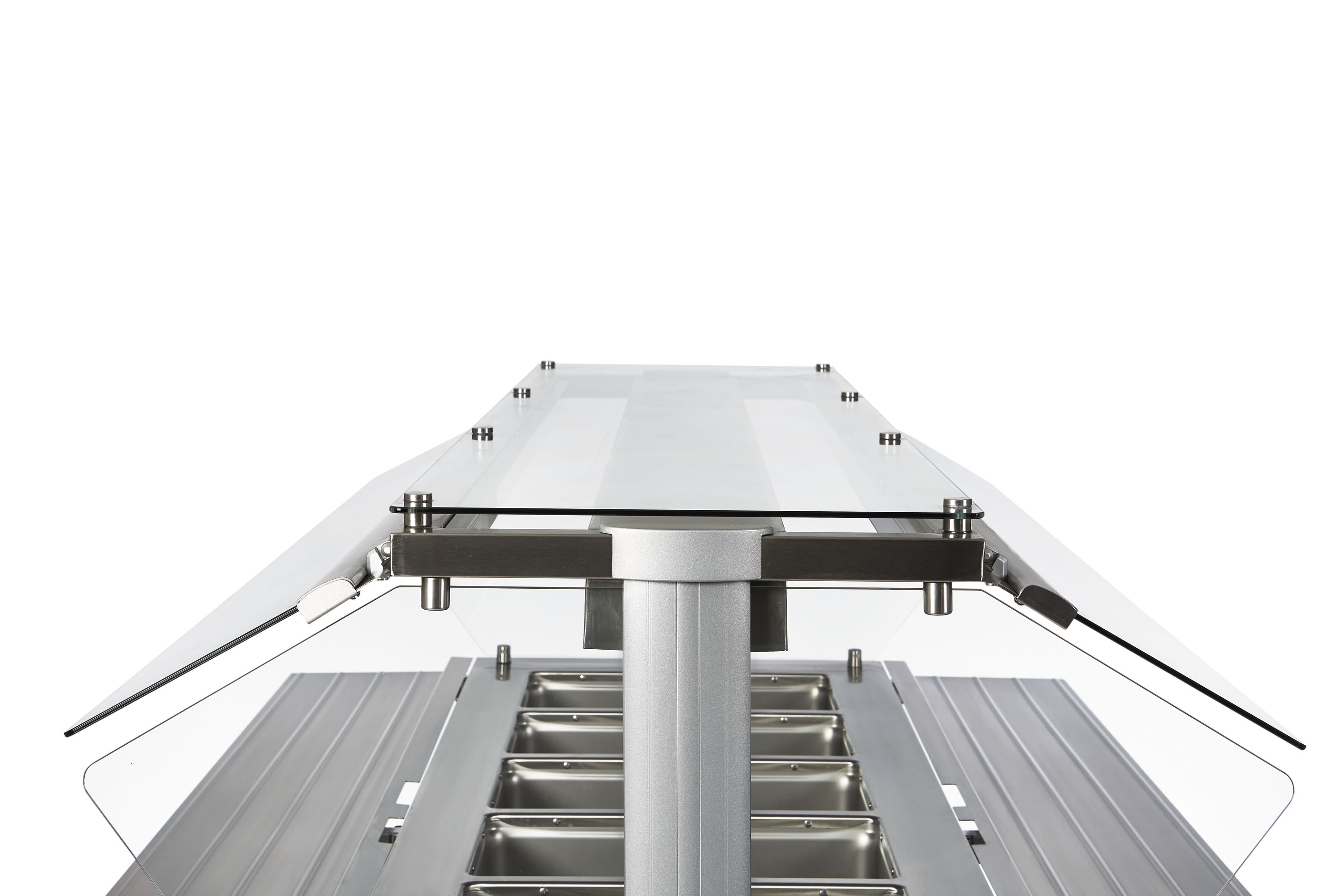 47-inch-wide Single-Sided Low Profile Hinged Glass Buffet Breath Guards ...