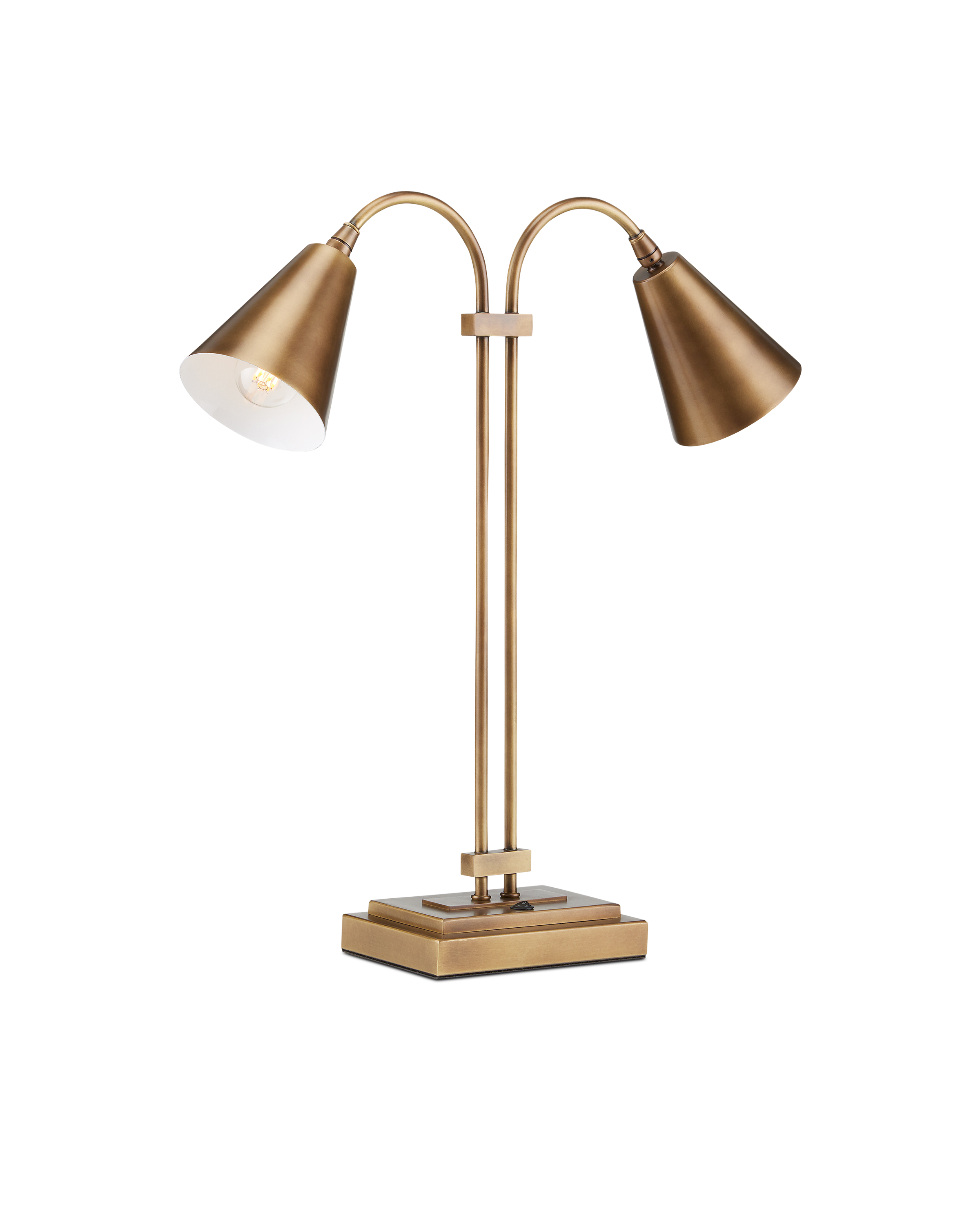 Symmetry Brass Double Desk Lamp