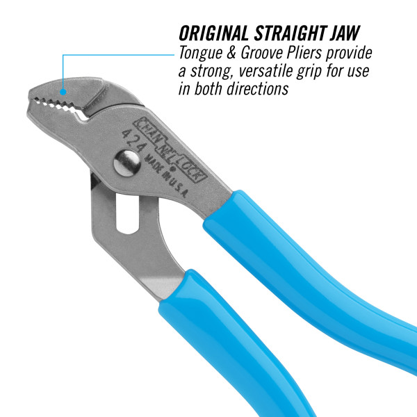 424 4.5-inch Straight Jaw Tongue & Groove Pliers - Channellock, Inc.