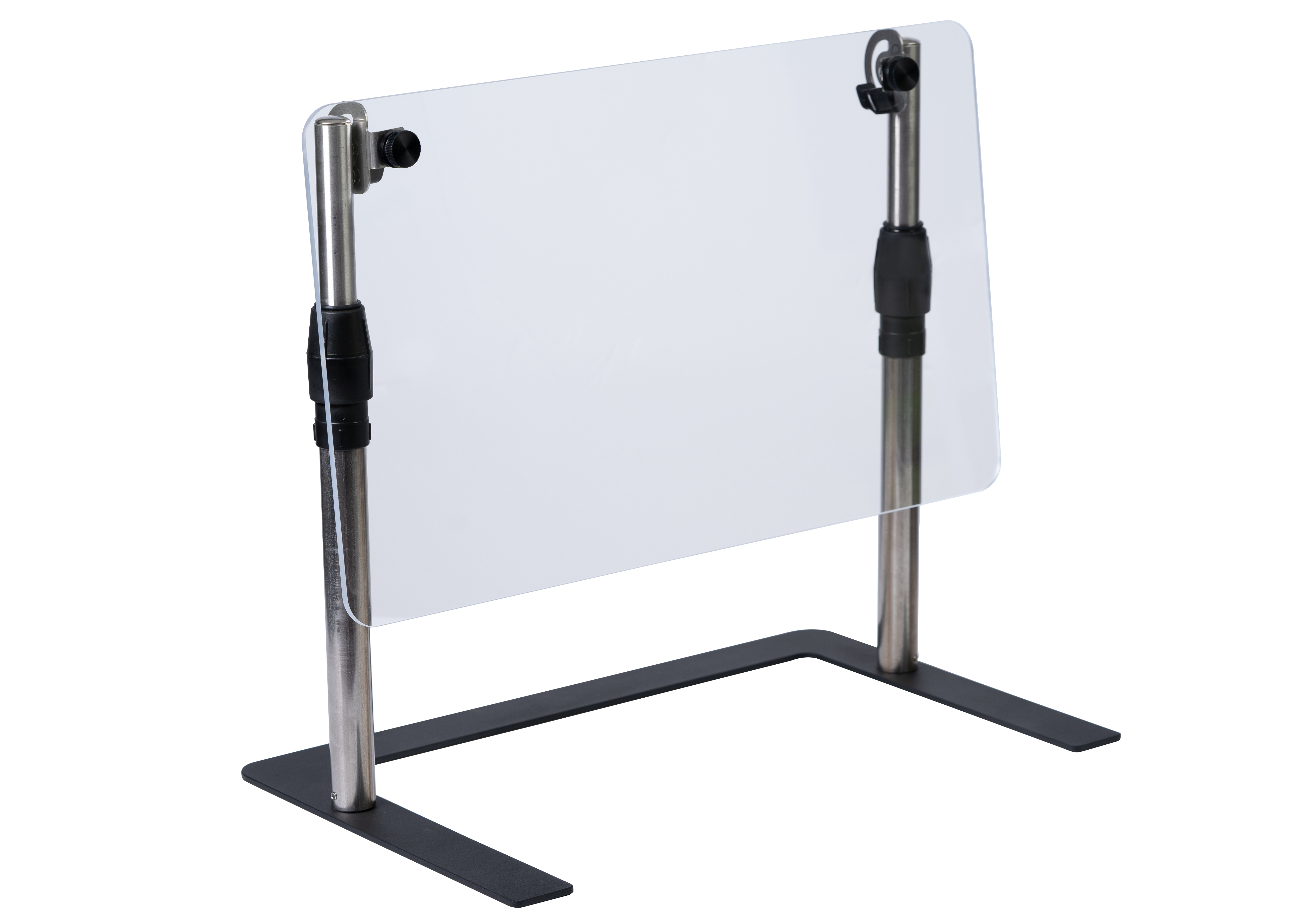 36-inch-wide mobile adjustable breath guard with flat acrylic panel