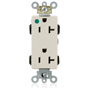 Leviton M1636-HGT 20 Amp Lev-Lok® Decora Plus Duplex Receptacle/Outlet ...