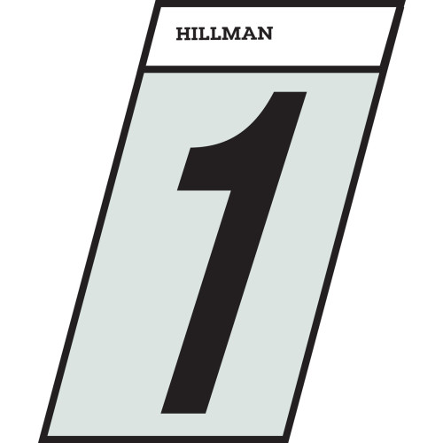 Hillman Adhesive House Number 1 Black and Silver Reflective (1-1/2")