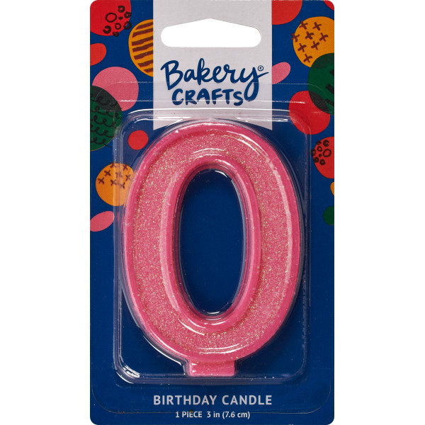 Bakery Crafts 0 Numeral Glitter Candle | DecoPac