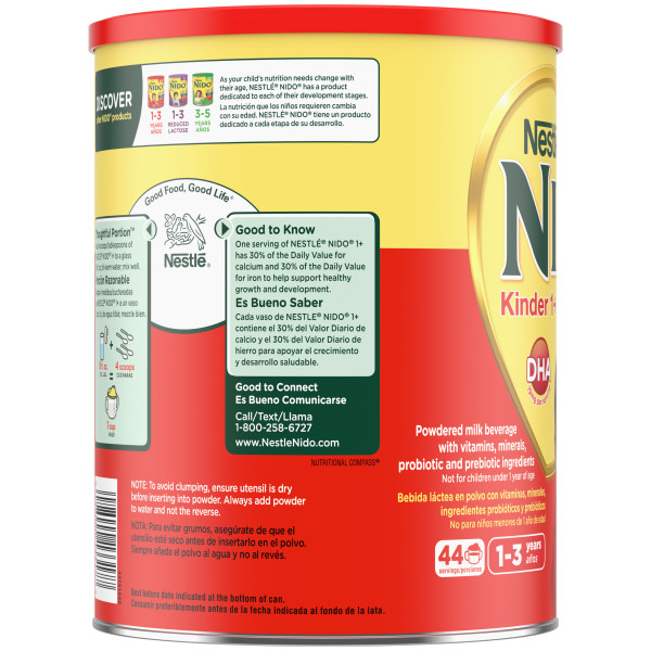 (2 pack) NIDO Kinder 1+ Powder Beverage Mix, Immunity Toddler Milk with ...