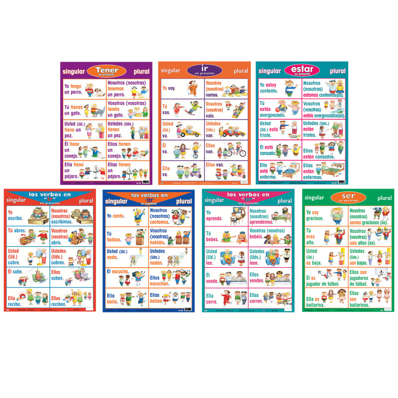 Poster Pals® Spanish Verb Posters, Set of 7 - Zuma
