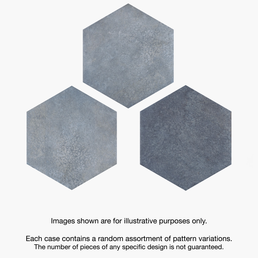 Heritage Hex Indigo 7 in. x 8 in. Porcelain Floor and Wall Tile ...